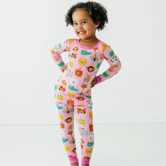 Little Sleepies | Pajamas | Little Sleepies Party Pals Pink Animal ...